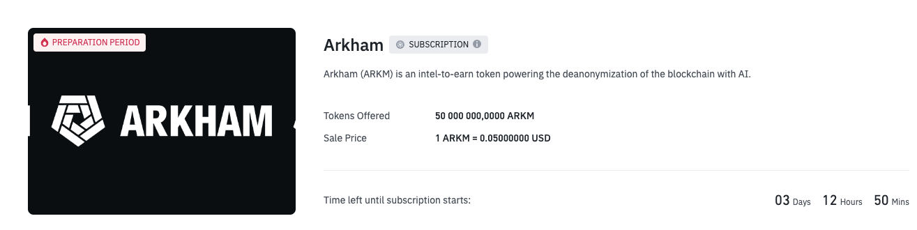 ARKHAM (ARKM) token launch – MakeItCount